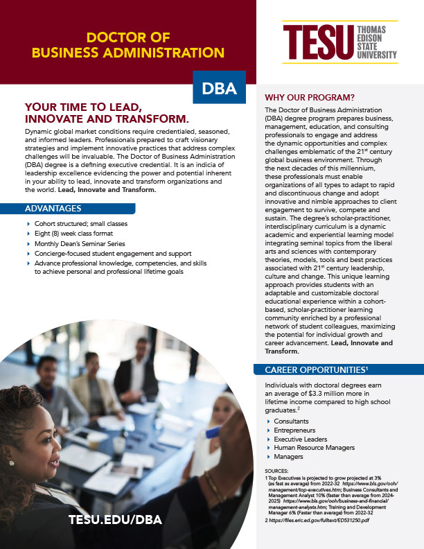 Doctor of Business Administration | Thomas Edison State University